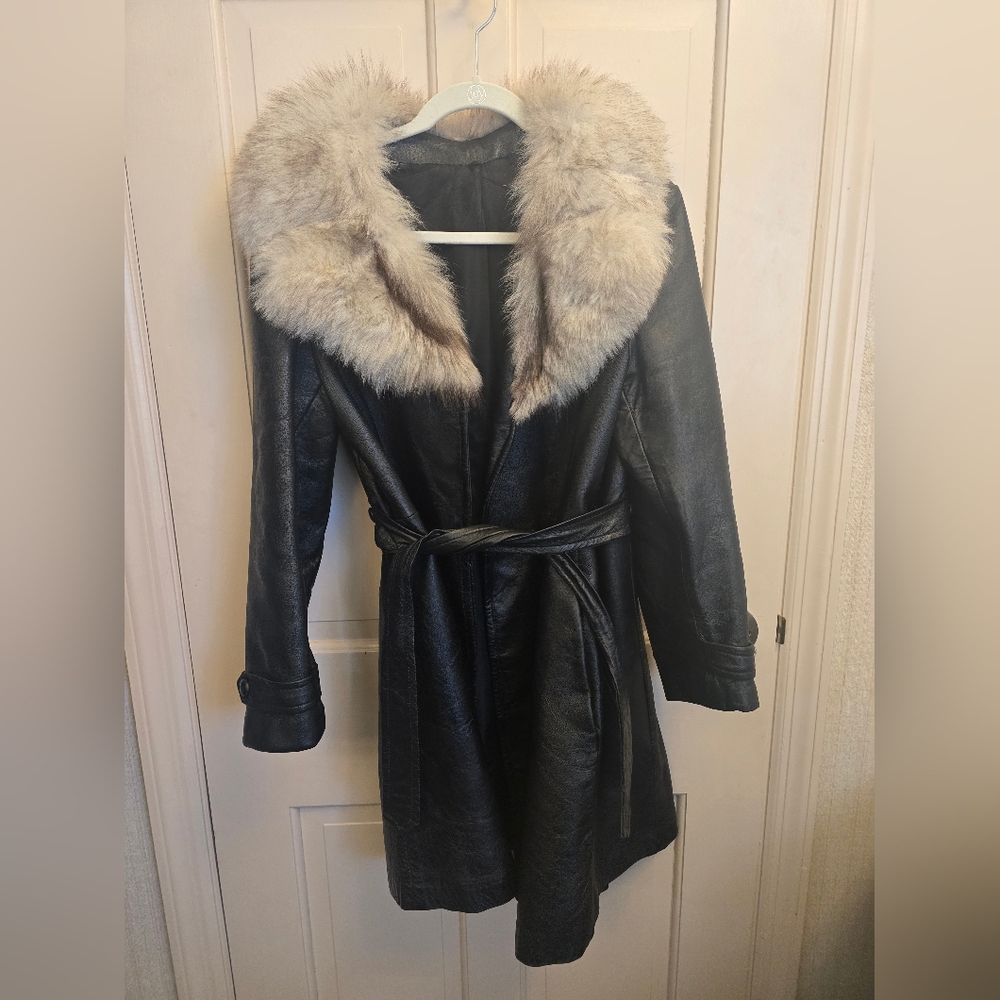Vintage Leather Mob Wife Coat - Gem